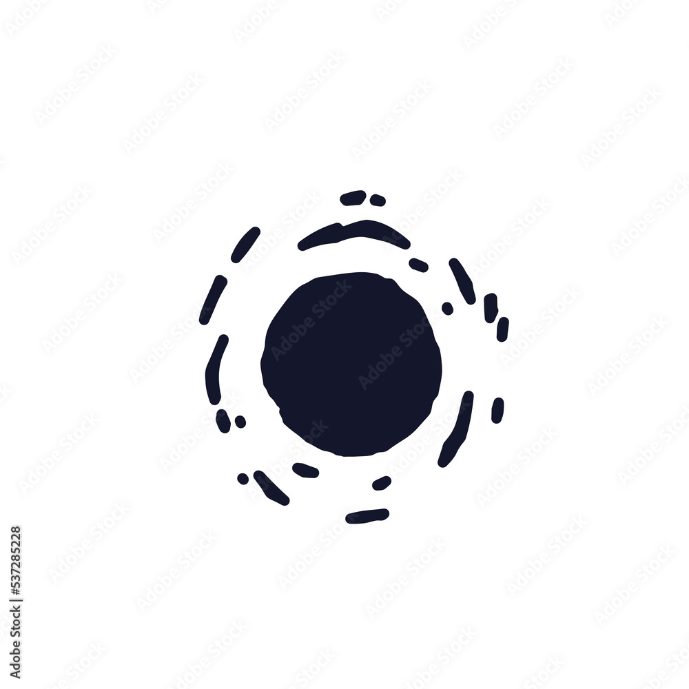 Black sun logo icon sign Apocalypse emblem symbol Hand drawn ink sketch ...