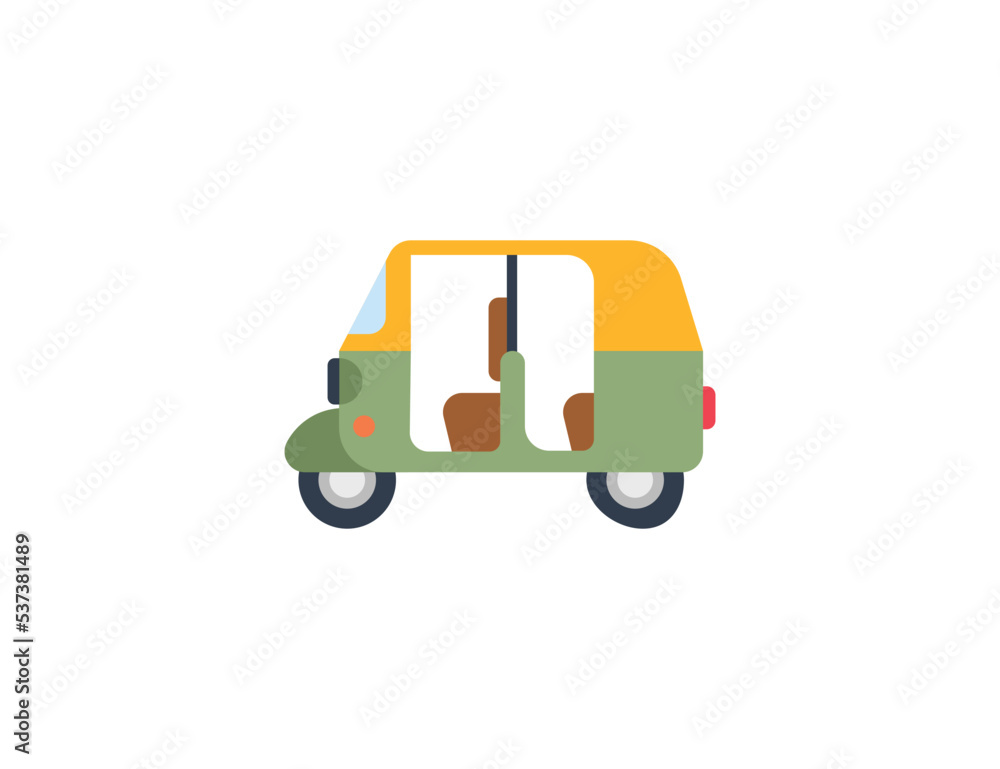 Auto Rickshaw Vector Isolated Emoticon. Auto Rickshaw Icon Stock Vector ...