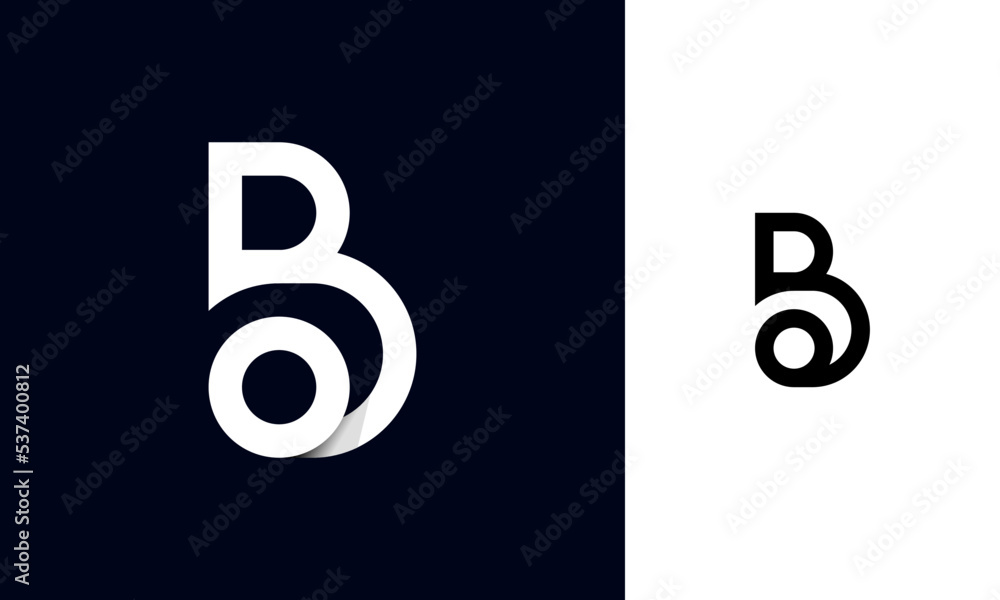 BO logo letter design on luxury background. BO logo monogram initials ...