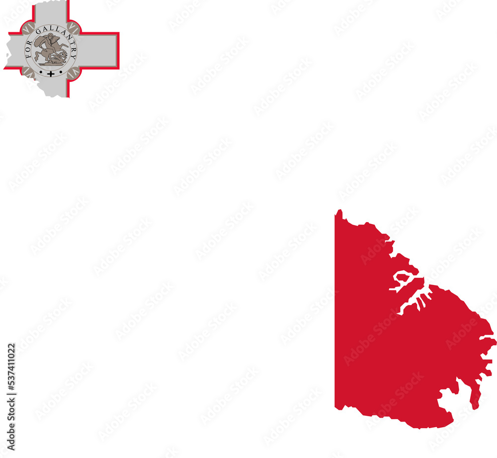 Malta Map Flag. Maltese Border Boundary Country Shape Nation National ...