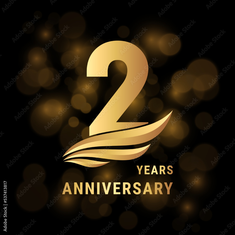 2nd Anniversary Logo, Logo design with gold color wings for poster ...