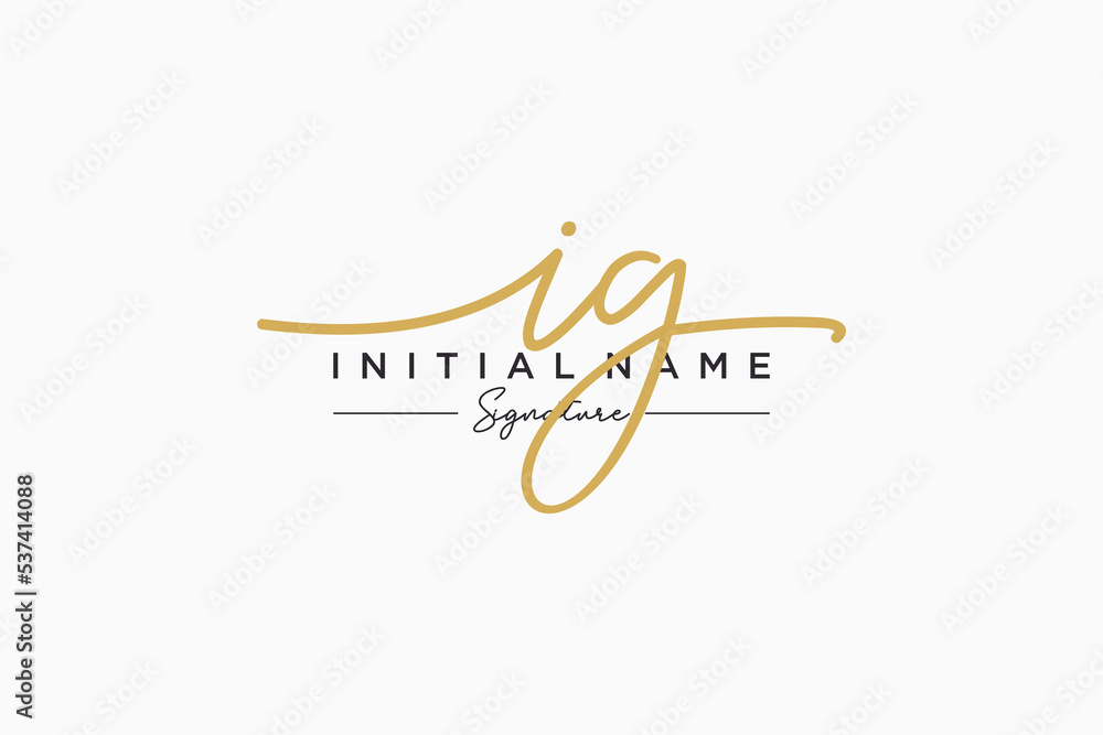 Initial IG signature logo template vector. Hand drawn Calligraphy ...