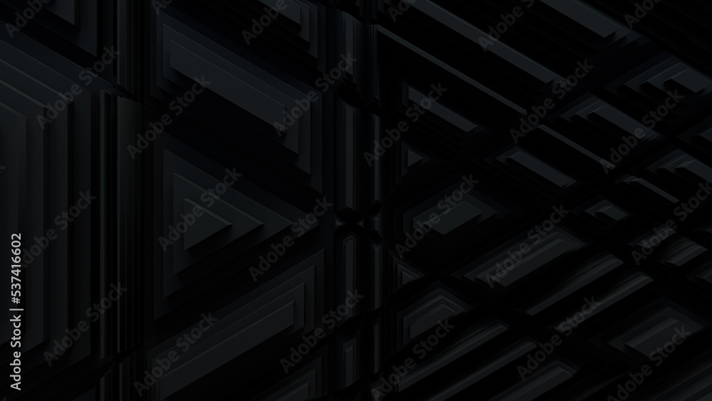 Black, Tech Background with a Geometric 3D Structure. Dark, Stepped ...