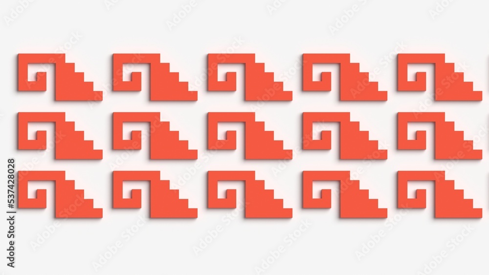 Ilustración de Stock stepped fret mosaics 3d representation, also ...