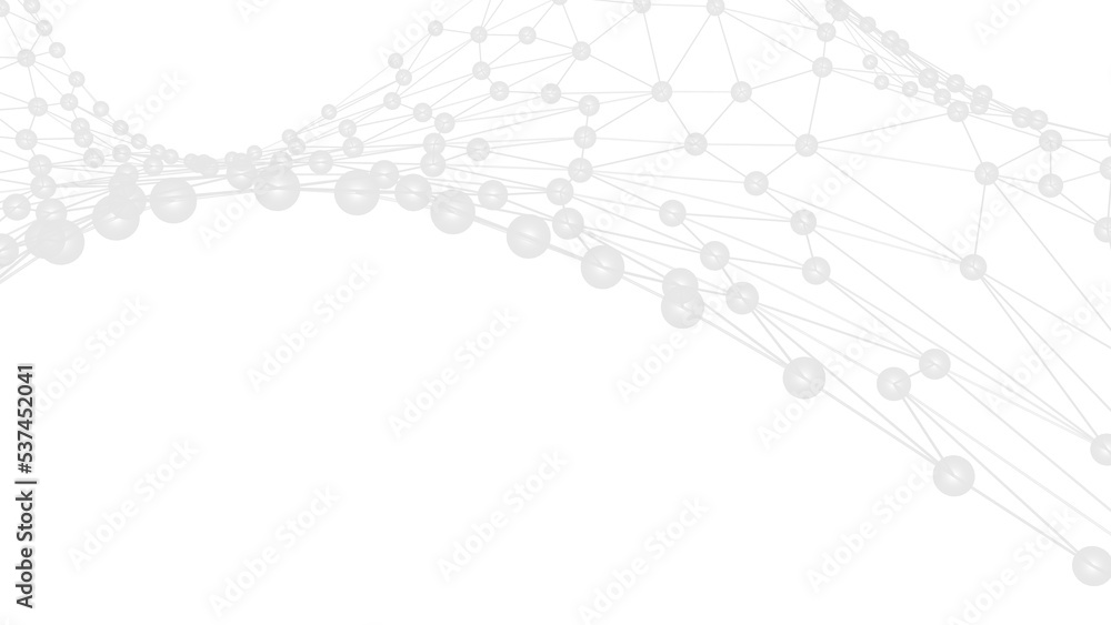 White atom structure on white background under spot light environment ...