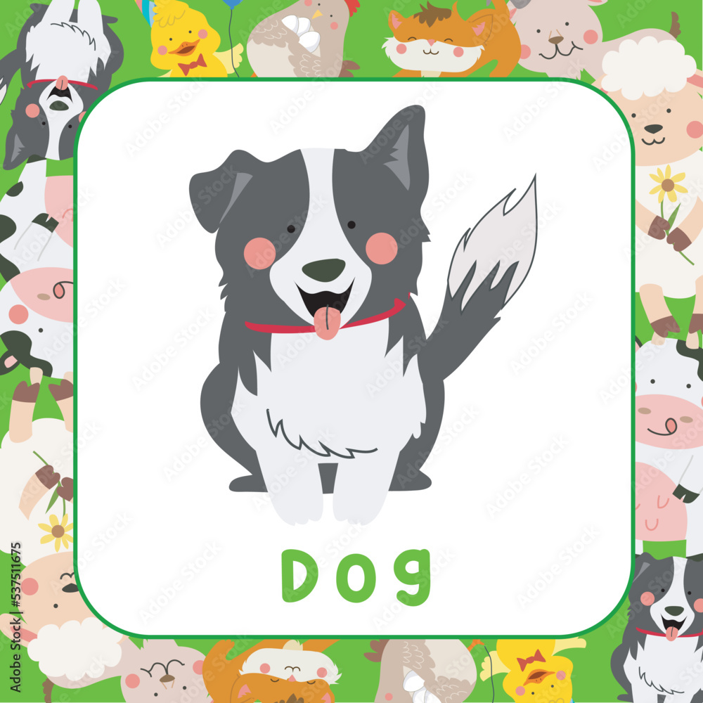 Cute flashcards animal farm edition. Educational printable game cards ...