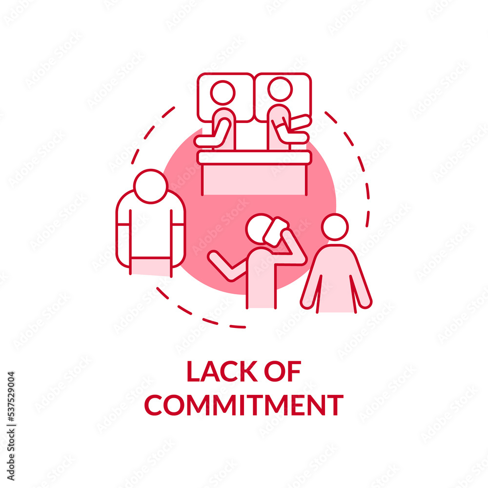 Lack of commitment pink concept icon. Communication problem. Divorce ...