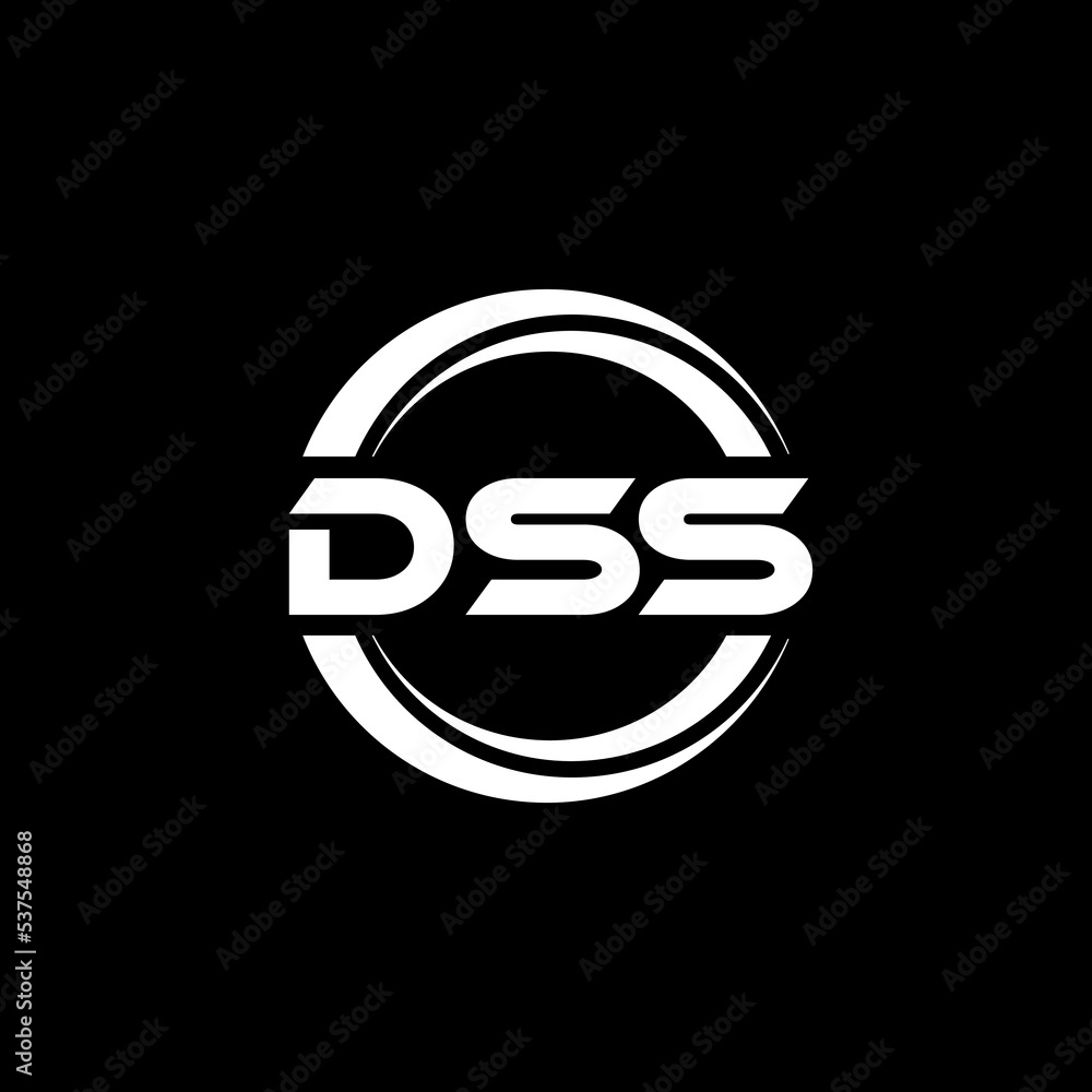 Stock-Vektorgrafik „DSS letter logo design with black background in ...