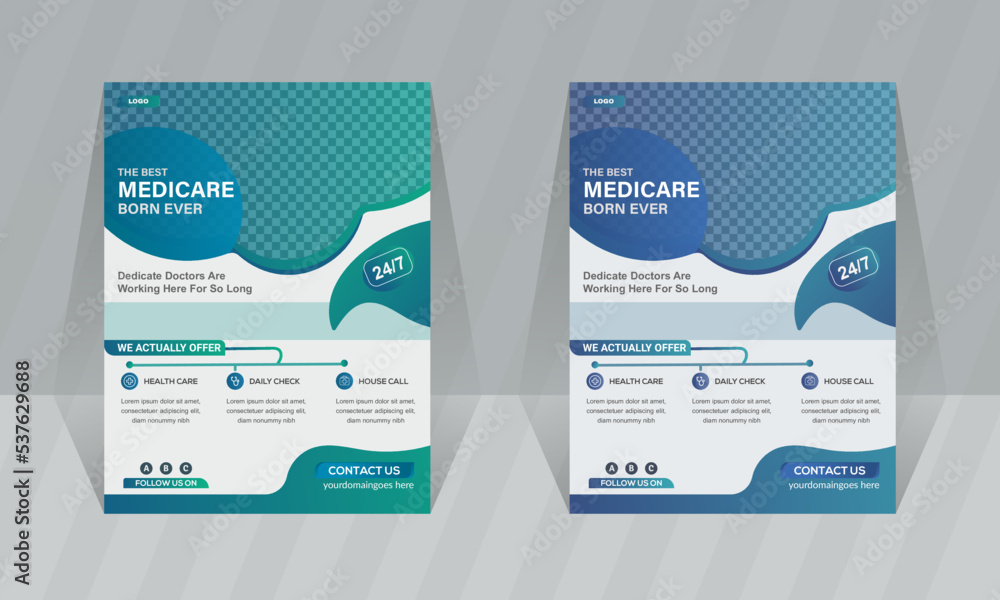 Professional medical healthcare flyer design template pharmacy brochure ...