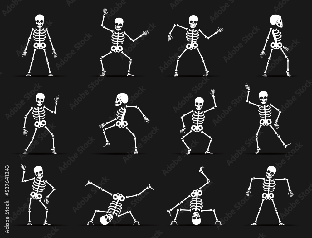 Vector de Stock Skeleton dance animated game sprite. Vector set of ...