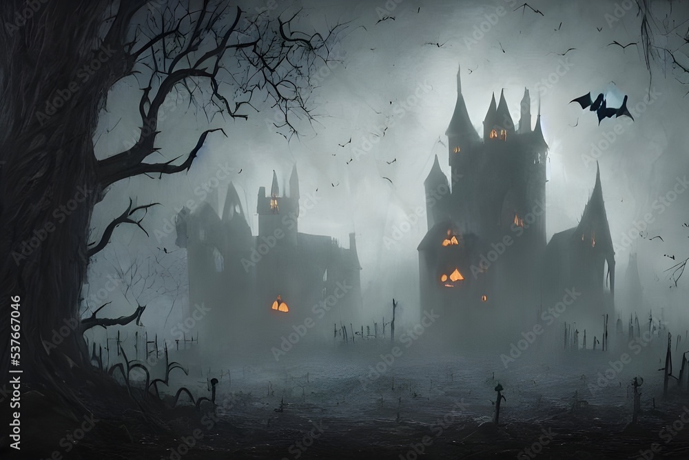 The Halloween scary castle is a bit spooky. It has many towers and each ...