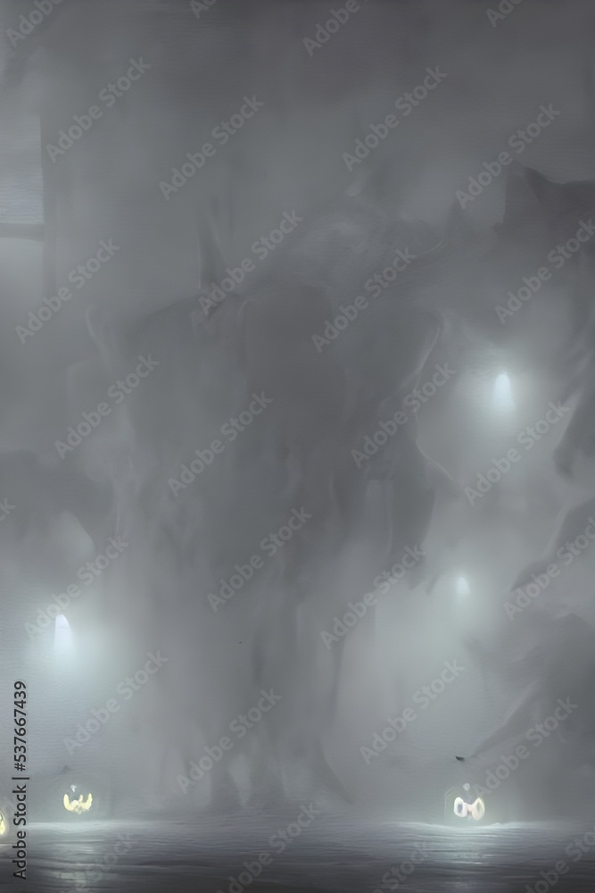 ภาพประกอบ Stock The ghosts are floating around in the dark, spooky ...