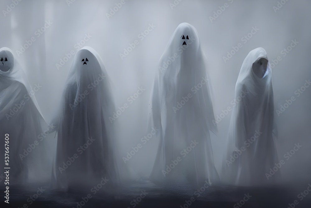 It is Halloween, and the ghosts are out. They are floating around in ...