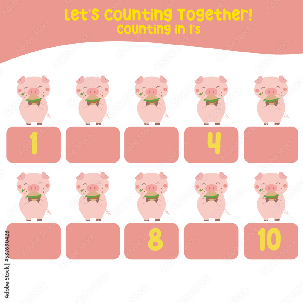 Counting in 1's printable worksheet for toddlers. Counting printable ...
