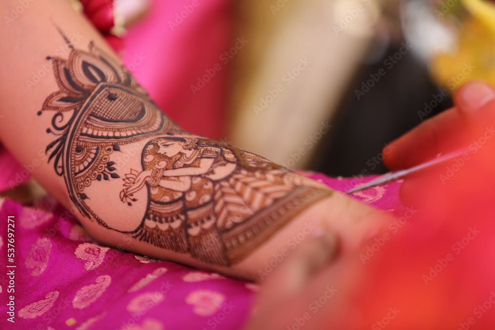 Mumbai, India 13th September 2022: Close-up shots of an Indian bride ...