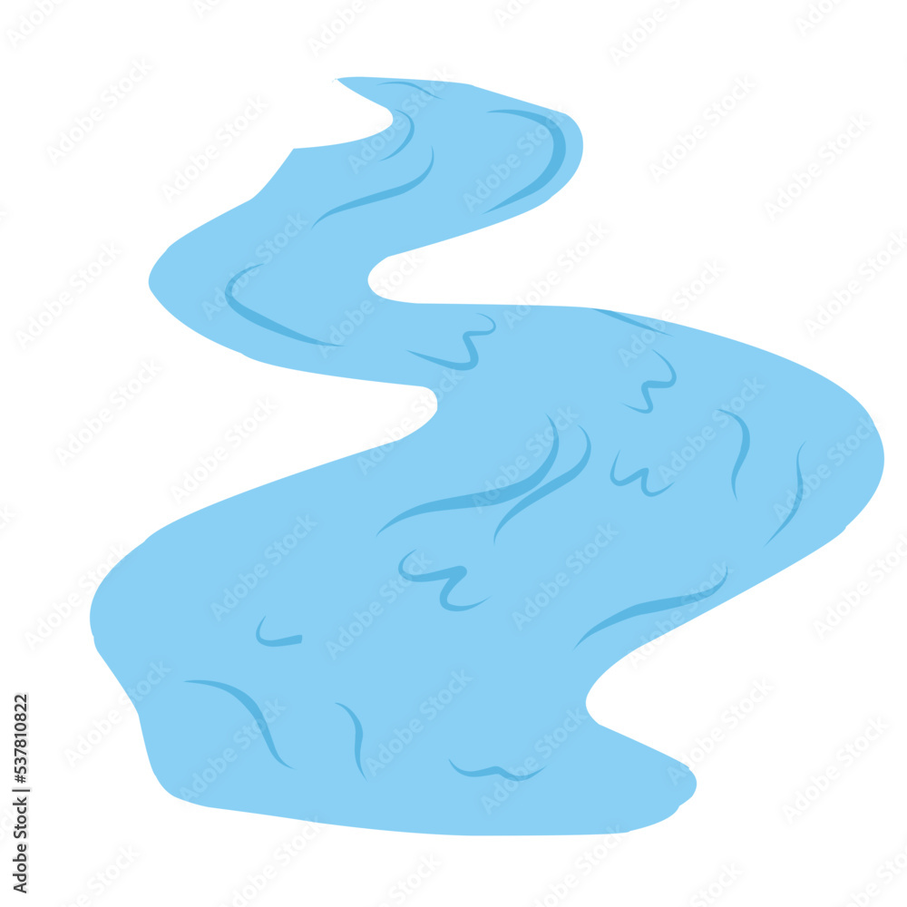 flowing blue river illustration Stock Vector | Adobe Stock