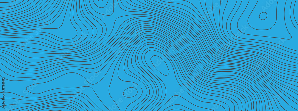 Blue and black wavy abstract topographic map contour, lines Pattern ...