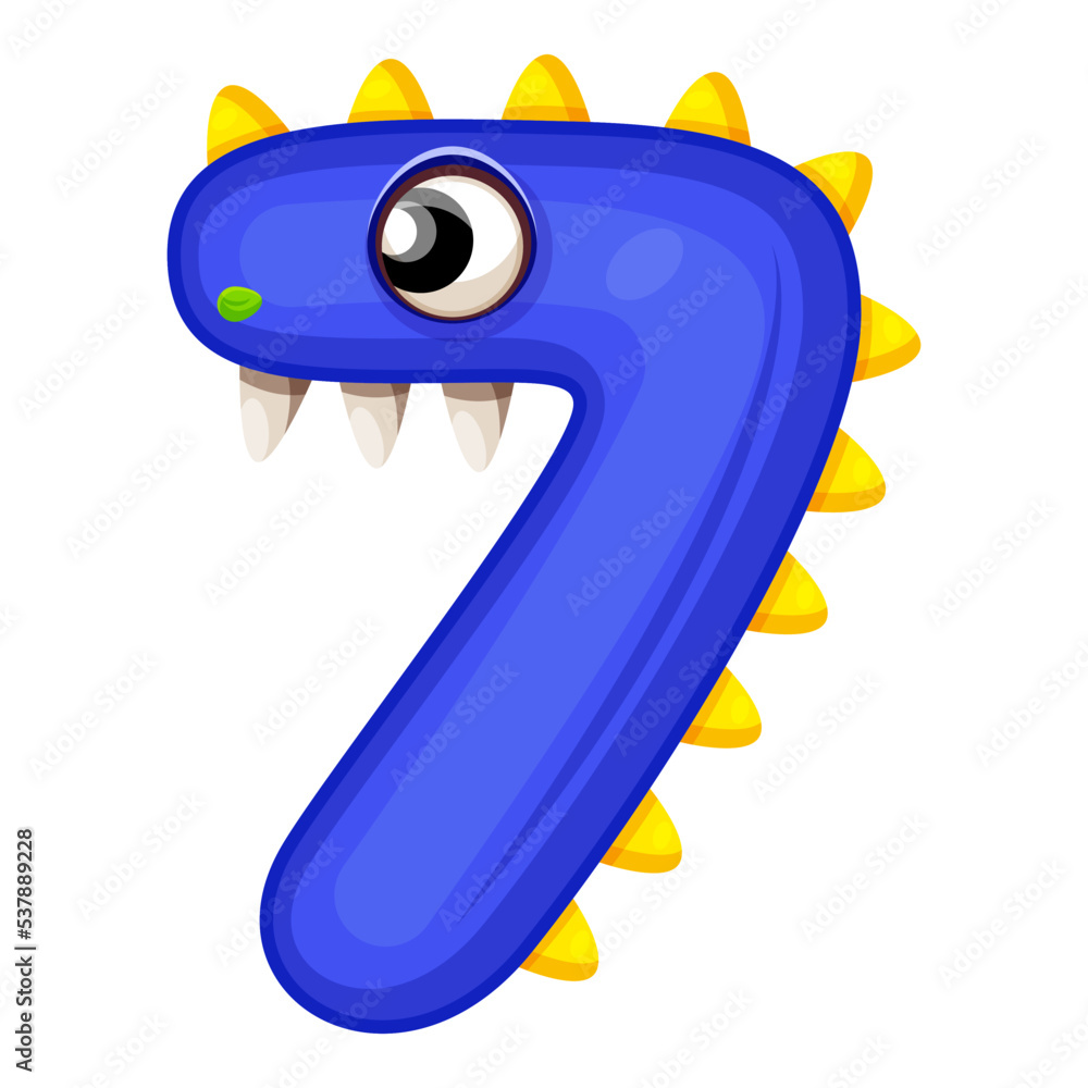 7.Funny Monsters Colorful Numbers, Cute Fantasy Aliens in the Shape of ...