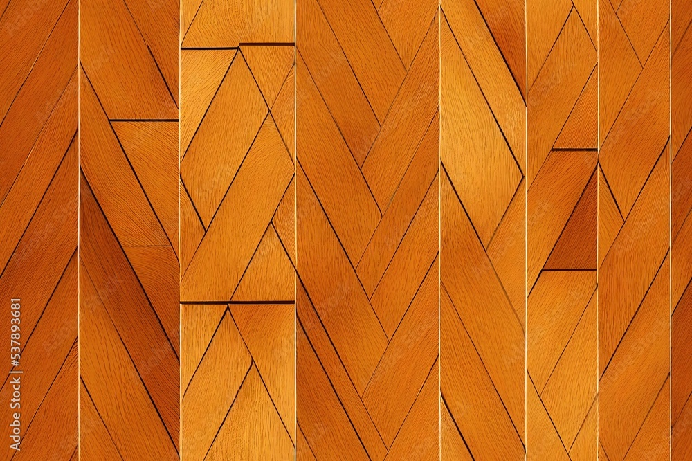 Illustration Stock Eco wood triangle tiles with golden decor elements ...