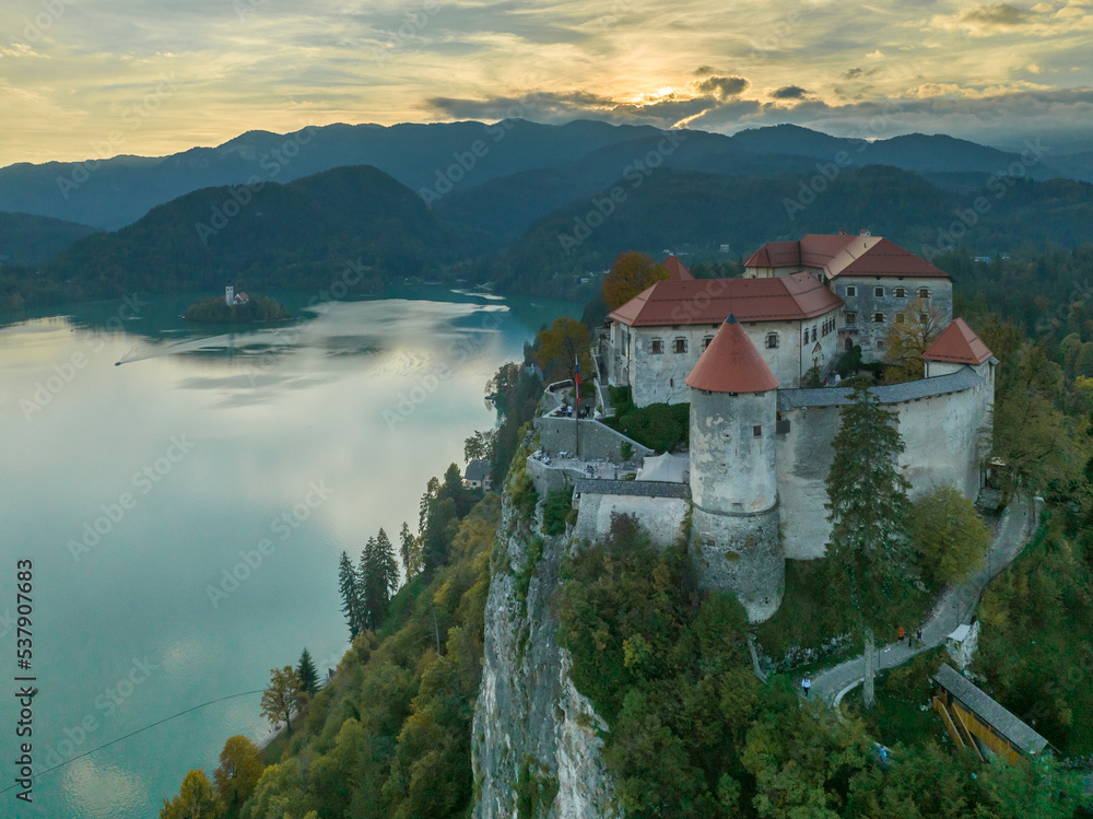 Bled Castle Medieval Castle built above the City of Bled in Slovenia ...
