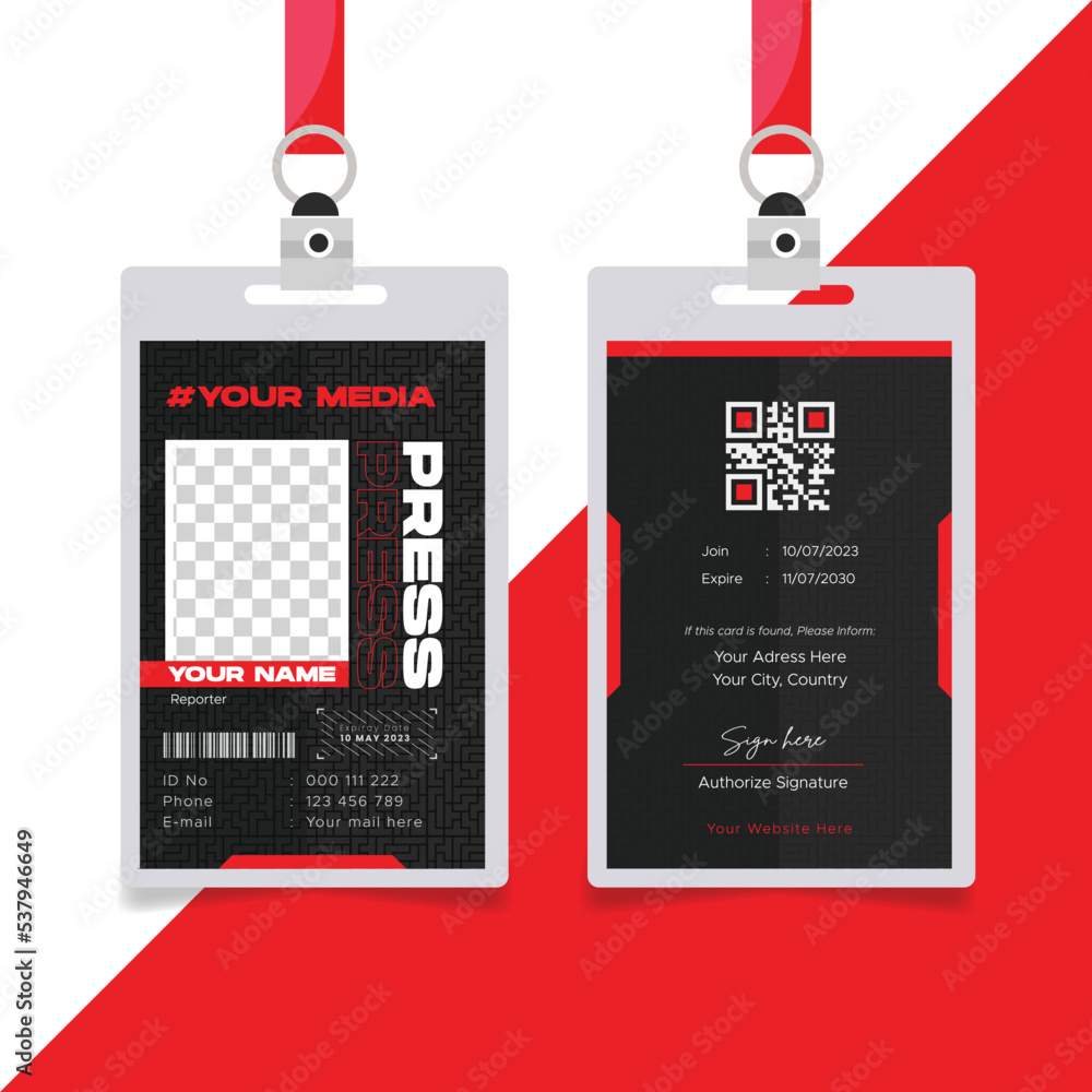 Modern and minimalist id card template | Creative id card design for ...