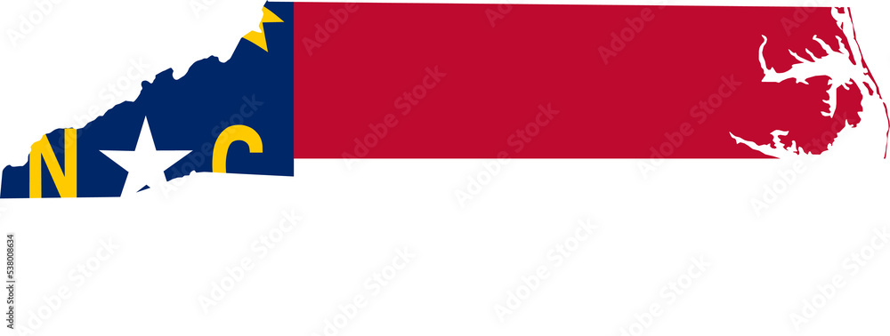 North Carolina USA Map Flag. NC US Outline Boundary Border Shape State ...
