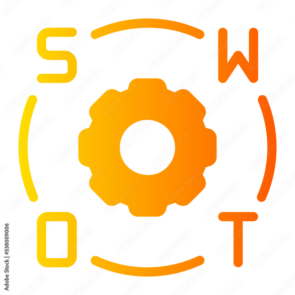 swot analysis gradient icon Stock Vector | Adobe Stock