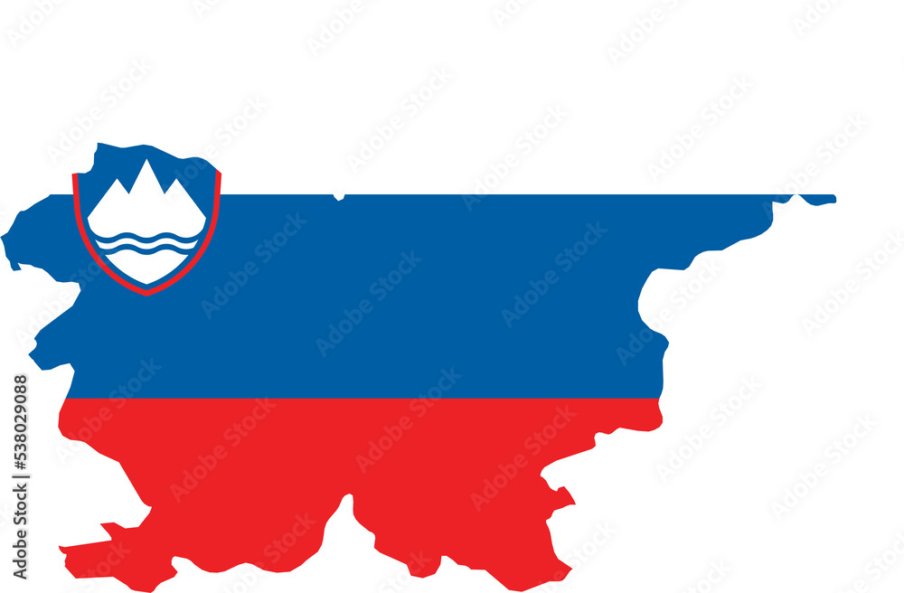 Slovenia Map Flag. Slovenian Border Boundary Country Shape Nation ...