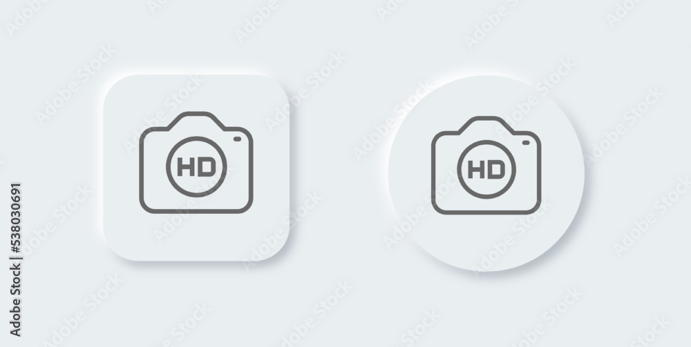 Stock-Vektorgrafik „Hd resolution line icon in neomorphic design style ...