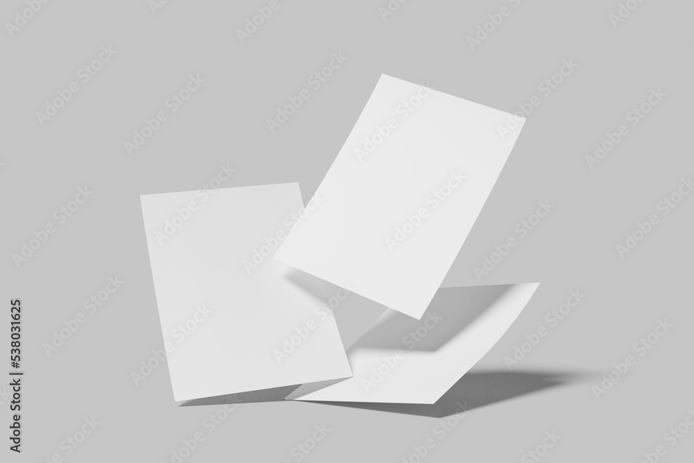 A4 Flyer Blank Mockup Stock Illustration | Adobe Stock