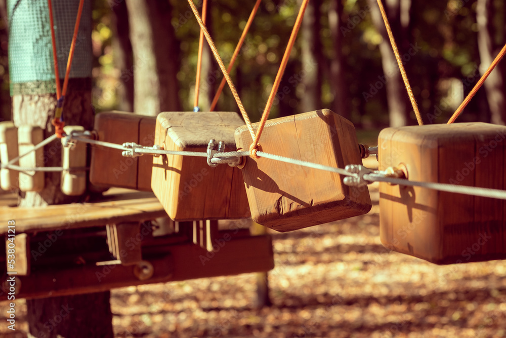 The bridges, ropes and ladders of the Adventure Park are designed for ...