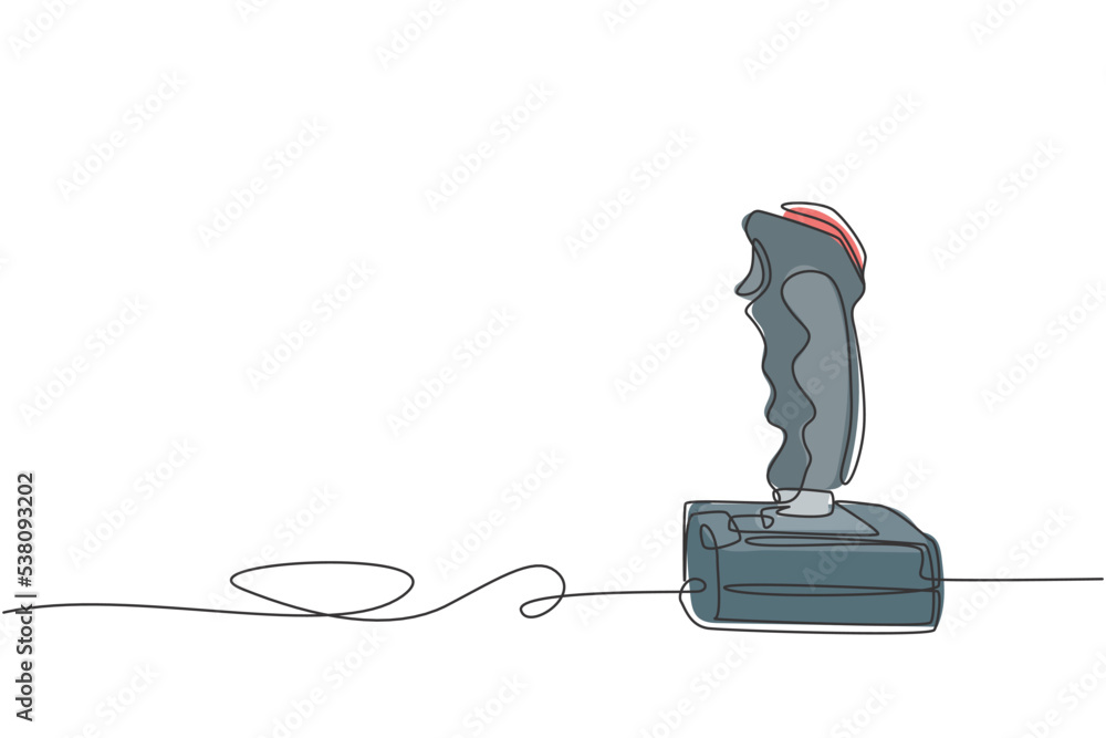 One continuous line drawing of retro old classic console video game ...