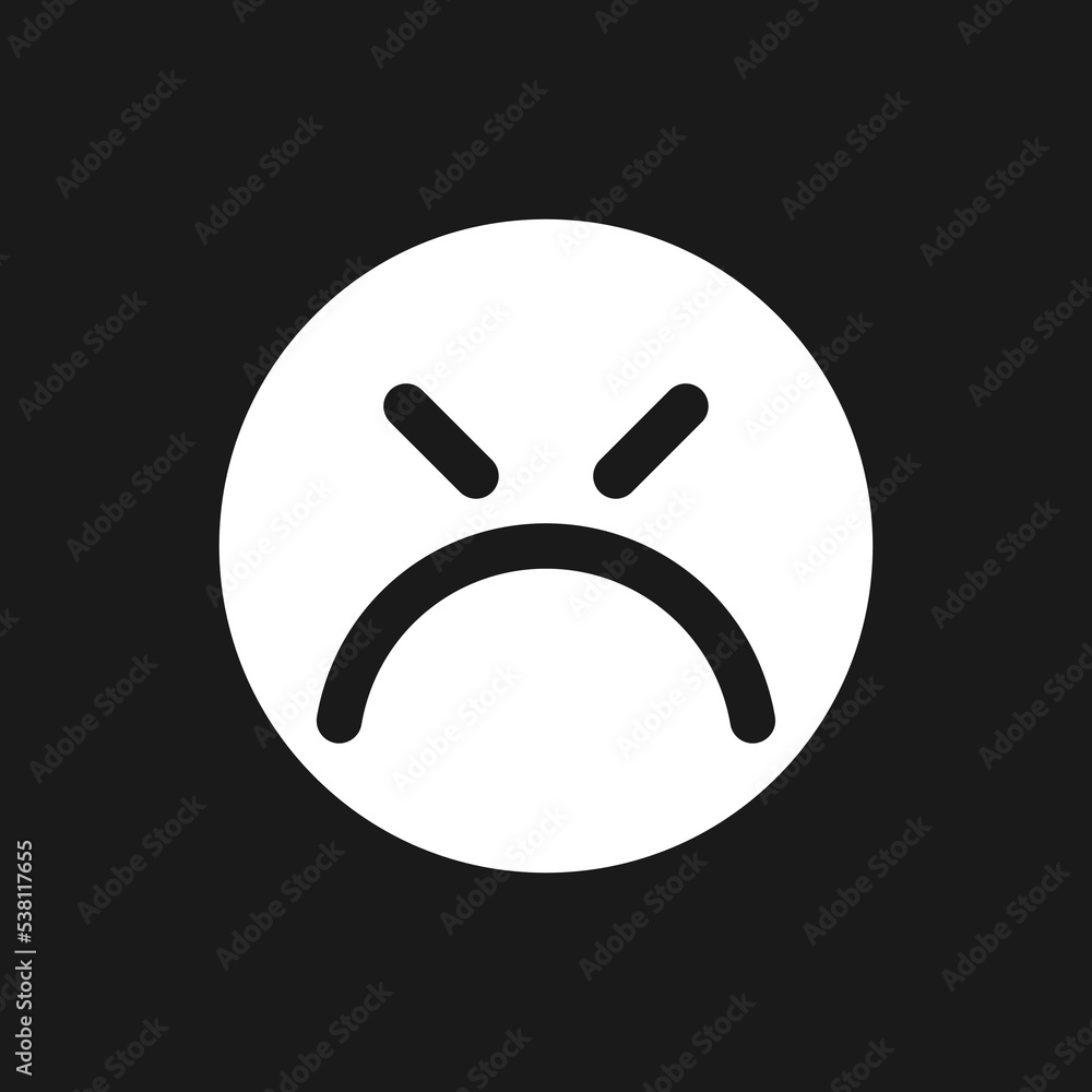 Mad emoticon dark mode glyph ui icon. Emotional expression. Feedback ... Mad emoticon dark mode glyph ui icon. Emotional expression. Feedback ...