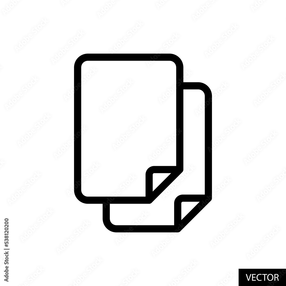 Duplicate, Copy content vector icon in line style design for website ...