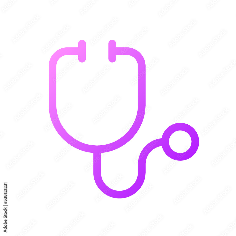 Stethoscope pixel perfect gradient linear ui icon. Medical instrument ...