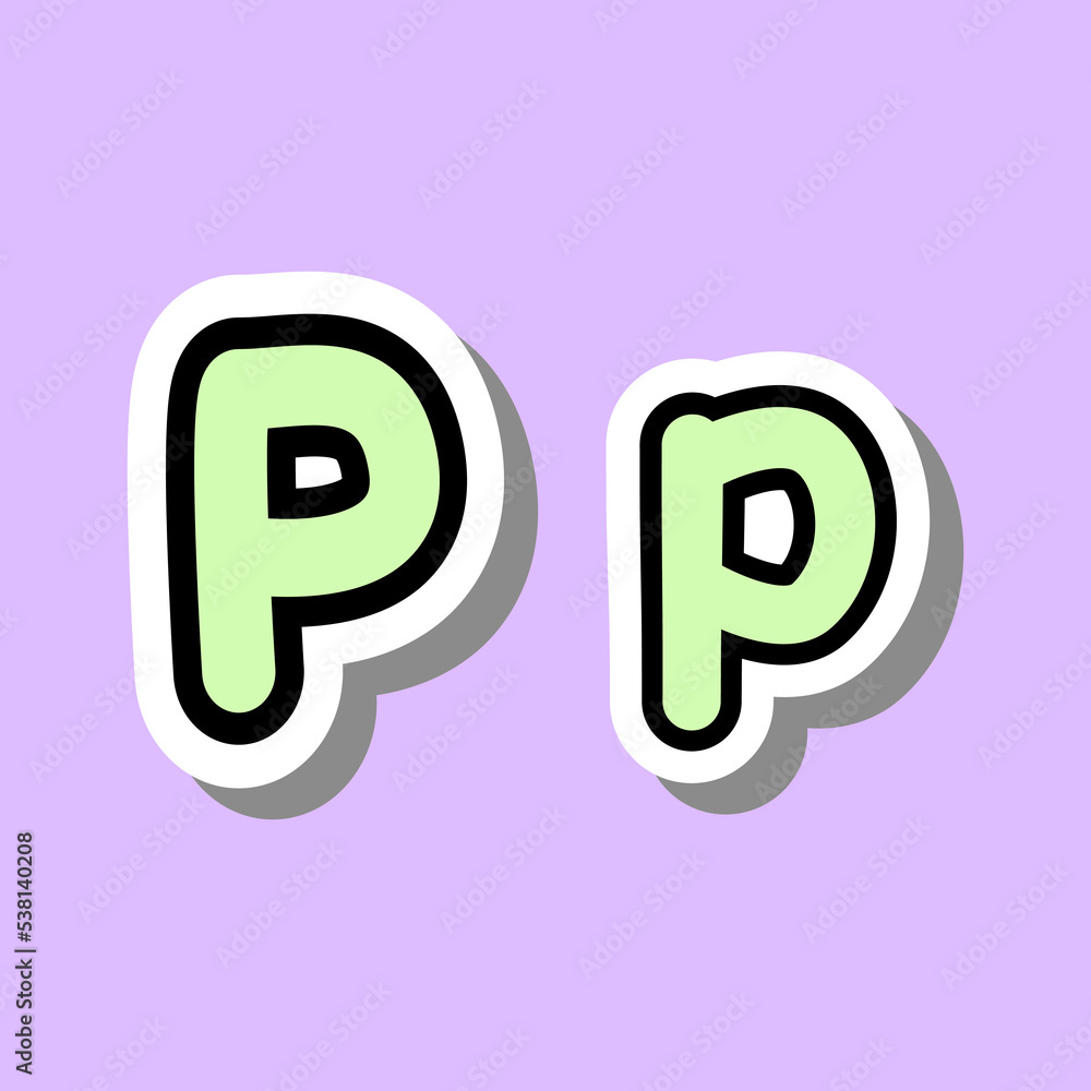 Capital and small letter Pp. Cute letter P for kids learning English ...