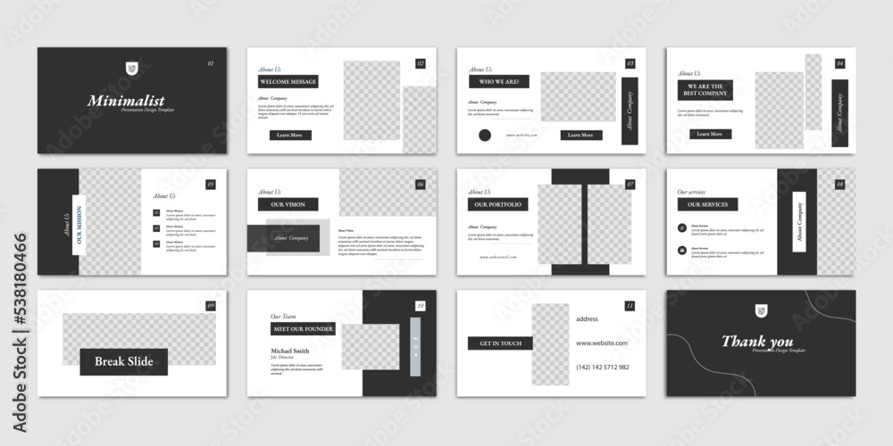 business minimal slides presentation background template. company ...