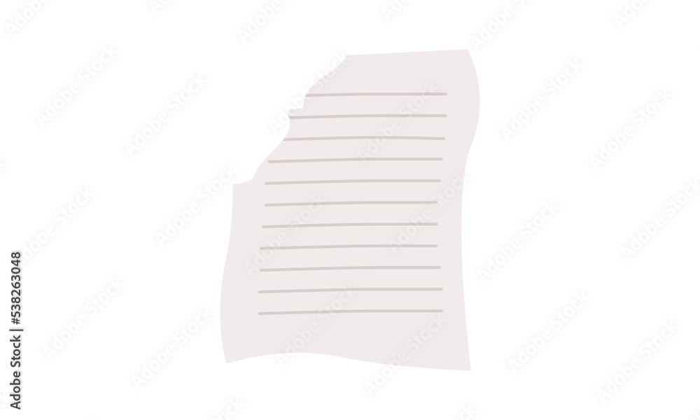 Torn sheet of lined paper clipart. Simple sheet of tear paper vector ...