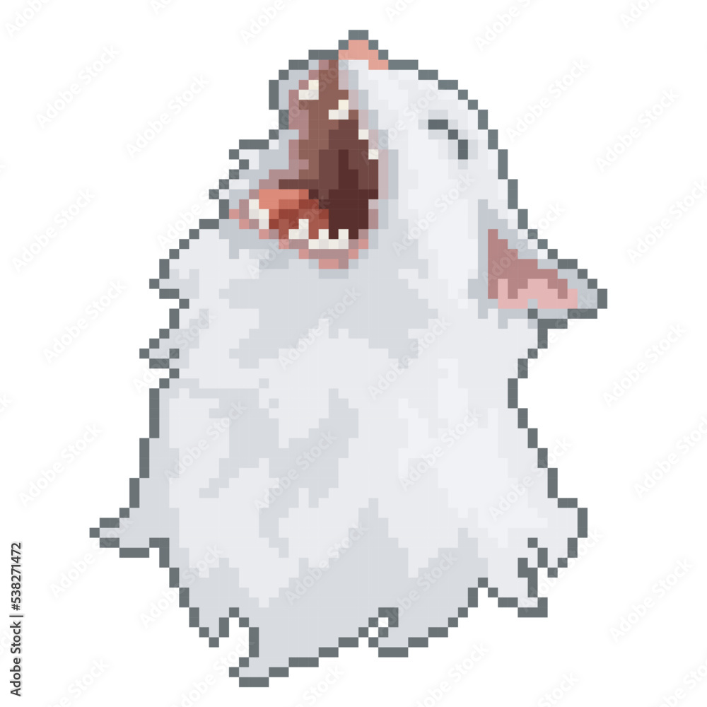 Funny cat illustration, viral meme pixel art icon Stock Vector | Adobe ...