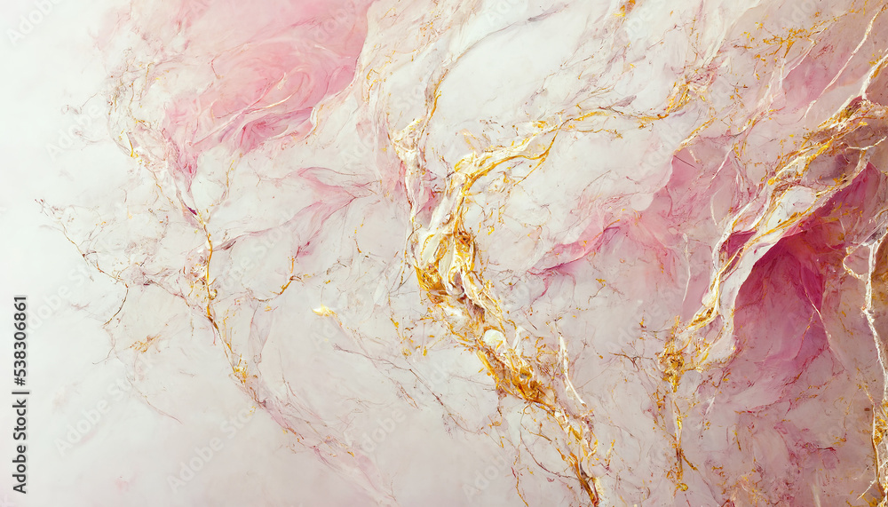 Gold and pink luxurious marble textured background. Abstract design, 4k wallpaper. 3d ...