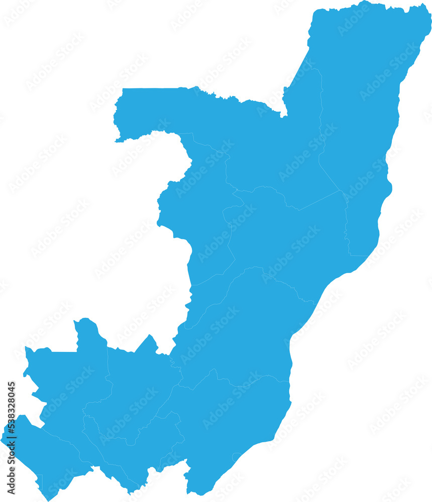 congo map. High detailed blue map of congo on transparent background ...