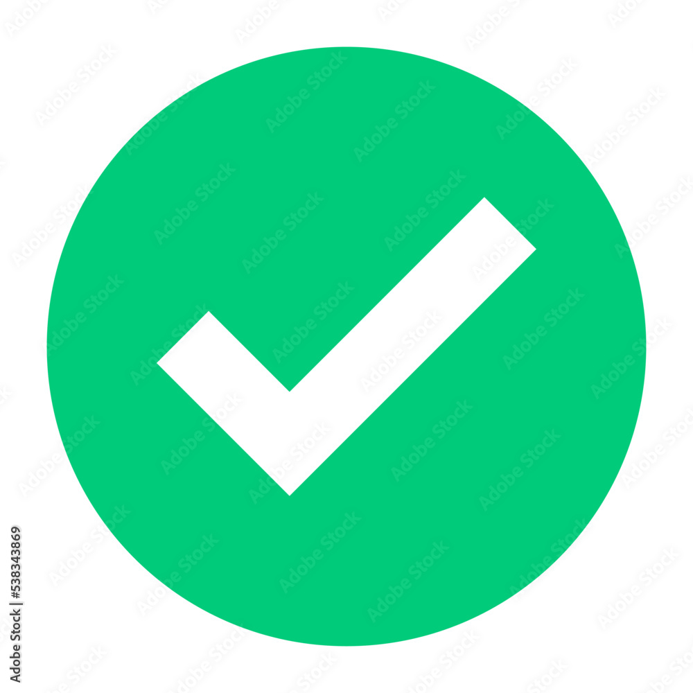 green check mark icon flat and modern circle check mark design. vector ...