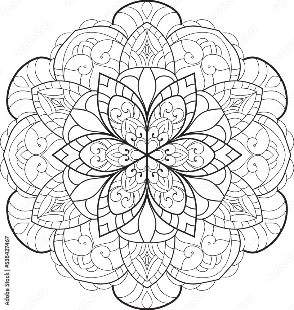 Mandalas for coloring book color pages.Anti-stress coloring book page ...