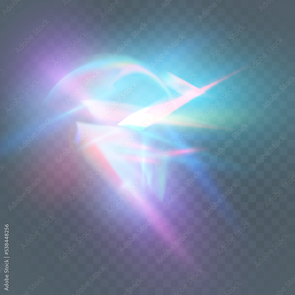Motion light effect. Transparent refraction elements. Light streak ...