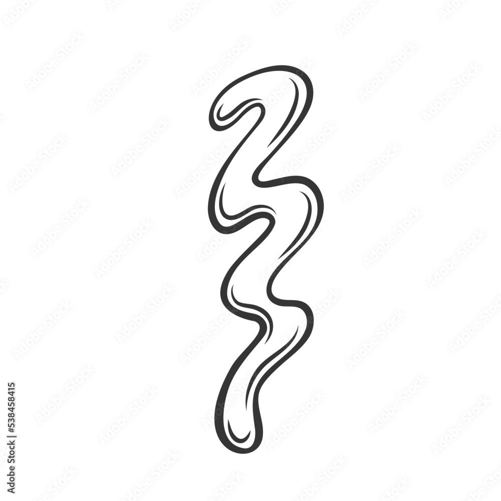 Sauce splash outline icon vector illustration. Line hand drawing strip ...