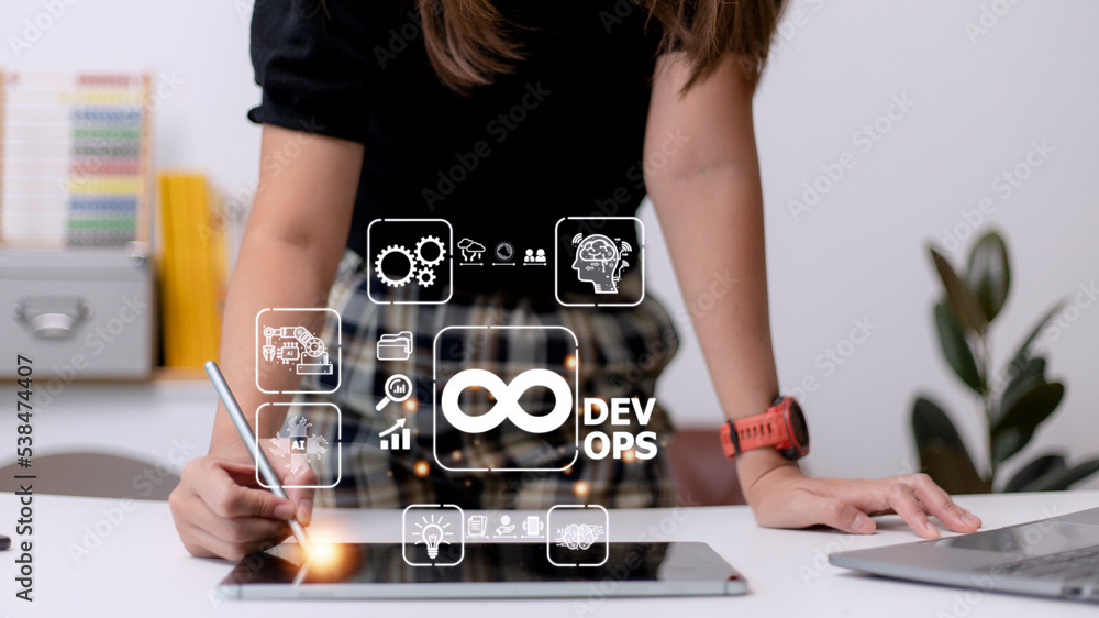 DevOps concept, software development and IT operations, agile programming Stock Photo | Adobe Stock