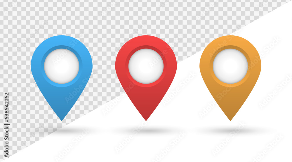 Image vectorielle Stock 3d location map pointer icon, place pin marker ...