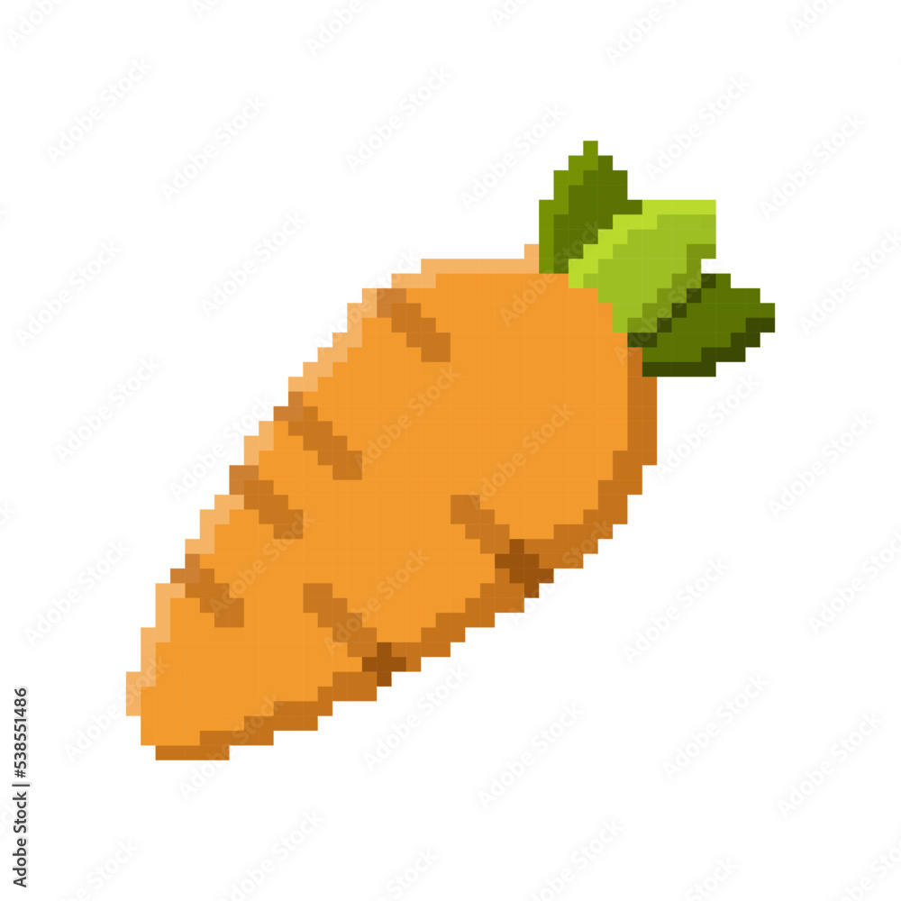 Pixel art icon. Pixel art carrot icon. Cute pixel carrot. Vegetables ...
