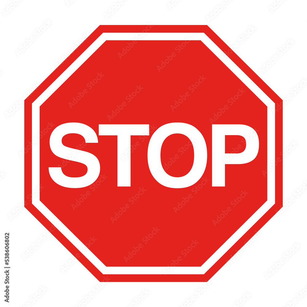 red stop sign isolated on transparent png Stock Illustration | Adobe Stock