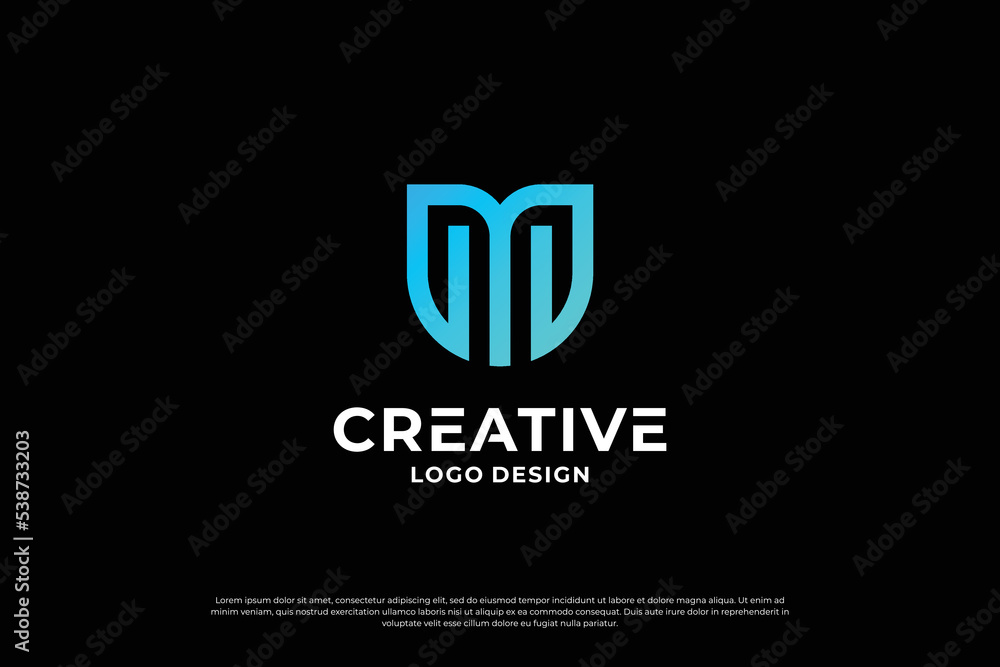 letter M logo design. Initial letters M logo mark, symbol vector. Stock ...